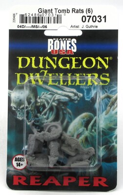 Reaper 07031 Giant Tomb Rats (6) [Random] (Bones USA Dungeon Dwellers ...