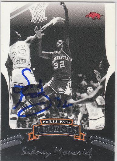 SIDNEY MONCRIEF Autographed Signed 2007 card Arkansas Razorbacks COA | eBay