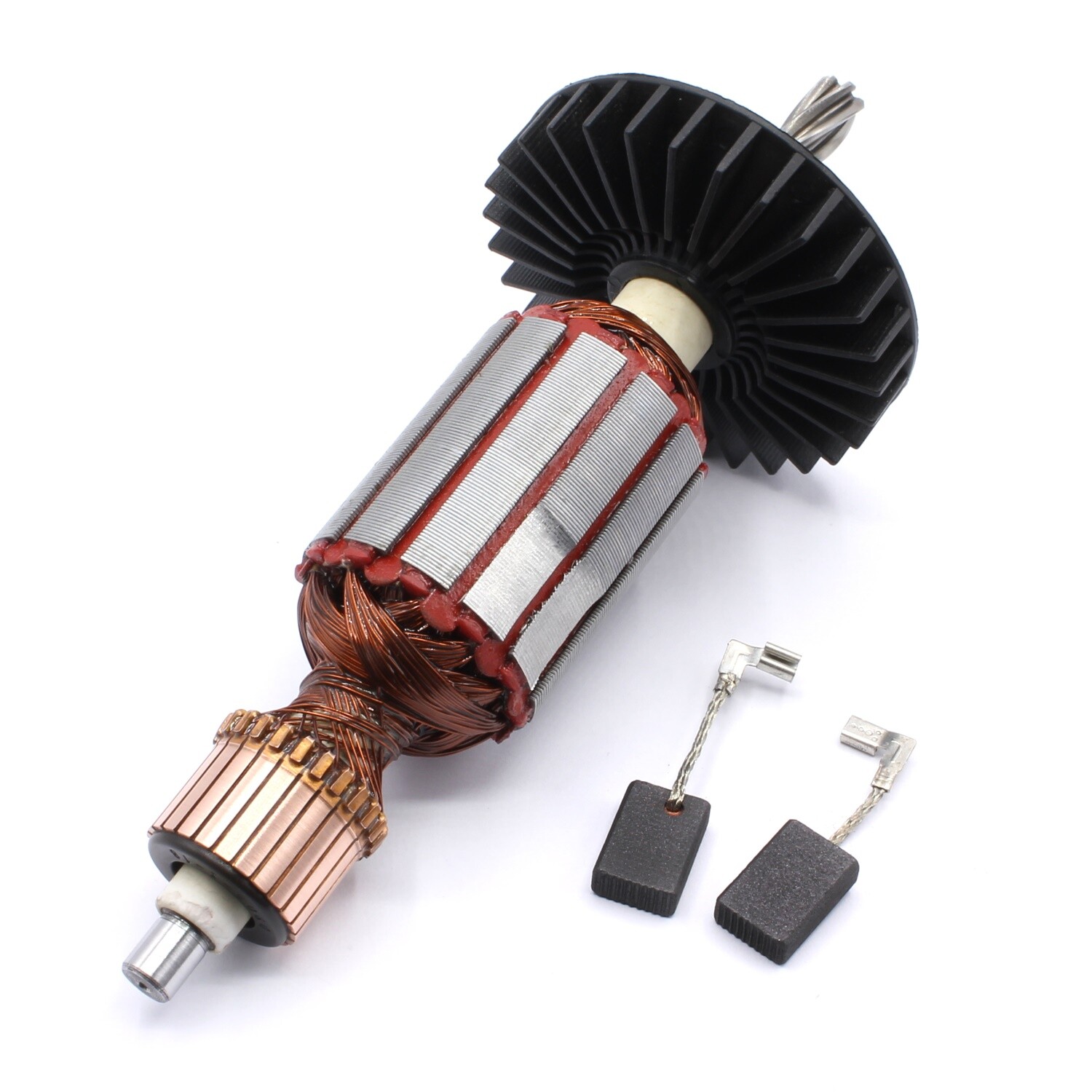 Motor Anker Rotor + Kohlebürsten f. Makita HR2460, HR2470, HR2470FT wie ...