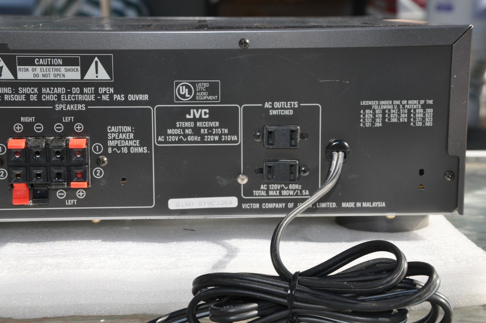 Vintage JVC RX-315TN FM/AM Digital Synthesizer Stereo Receiver No ...