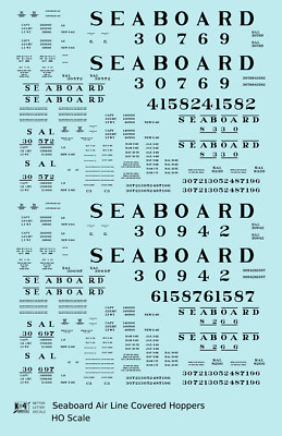 K4 HO Scale Decals Seaboard Air Line Covered Hopper Black | eBay