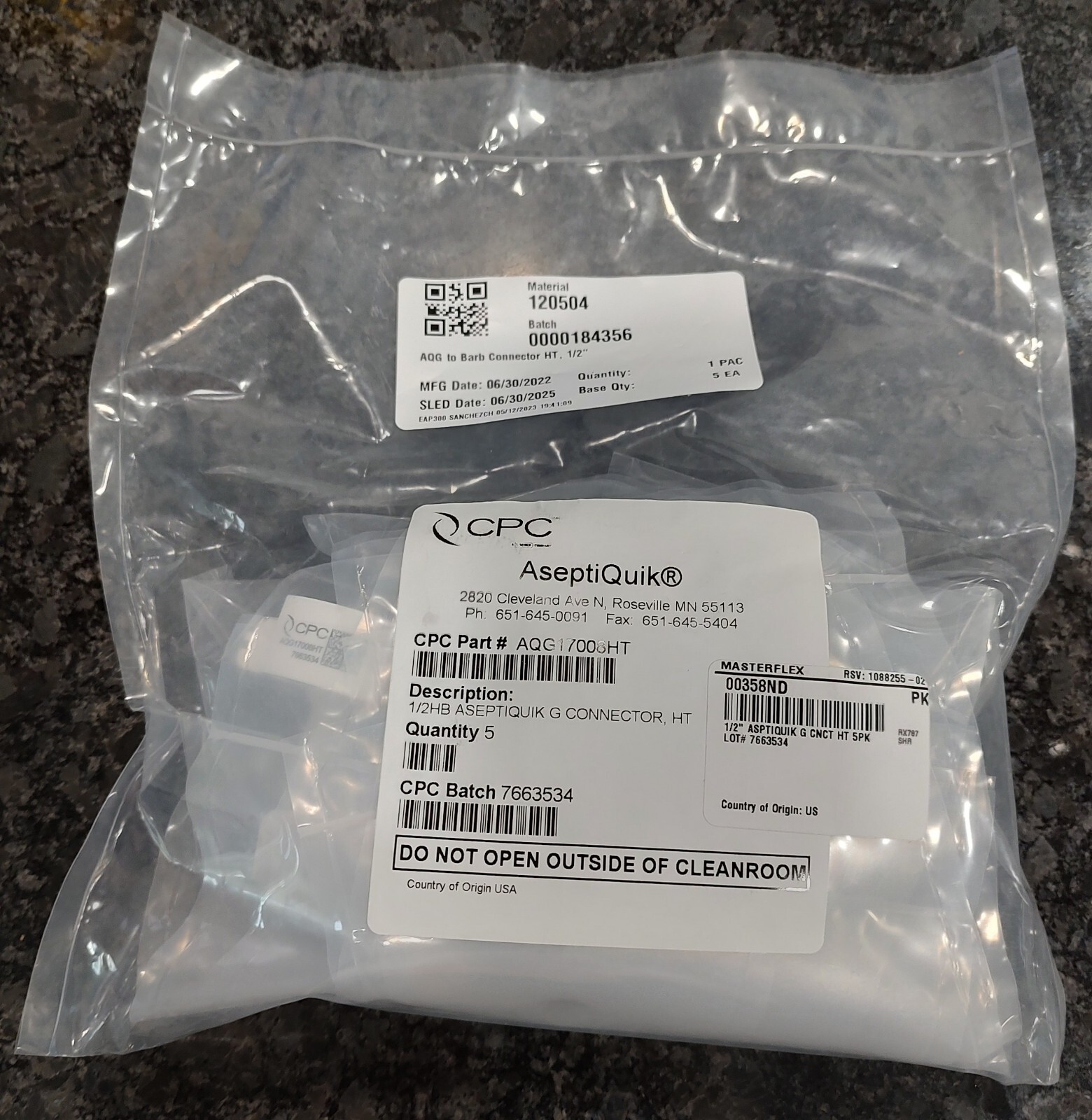 Colder CPC AseptiQuik 1/2" High Temp Quick Disconnect Hose Barb G ...