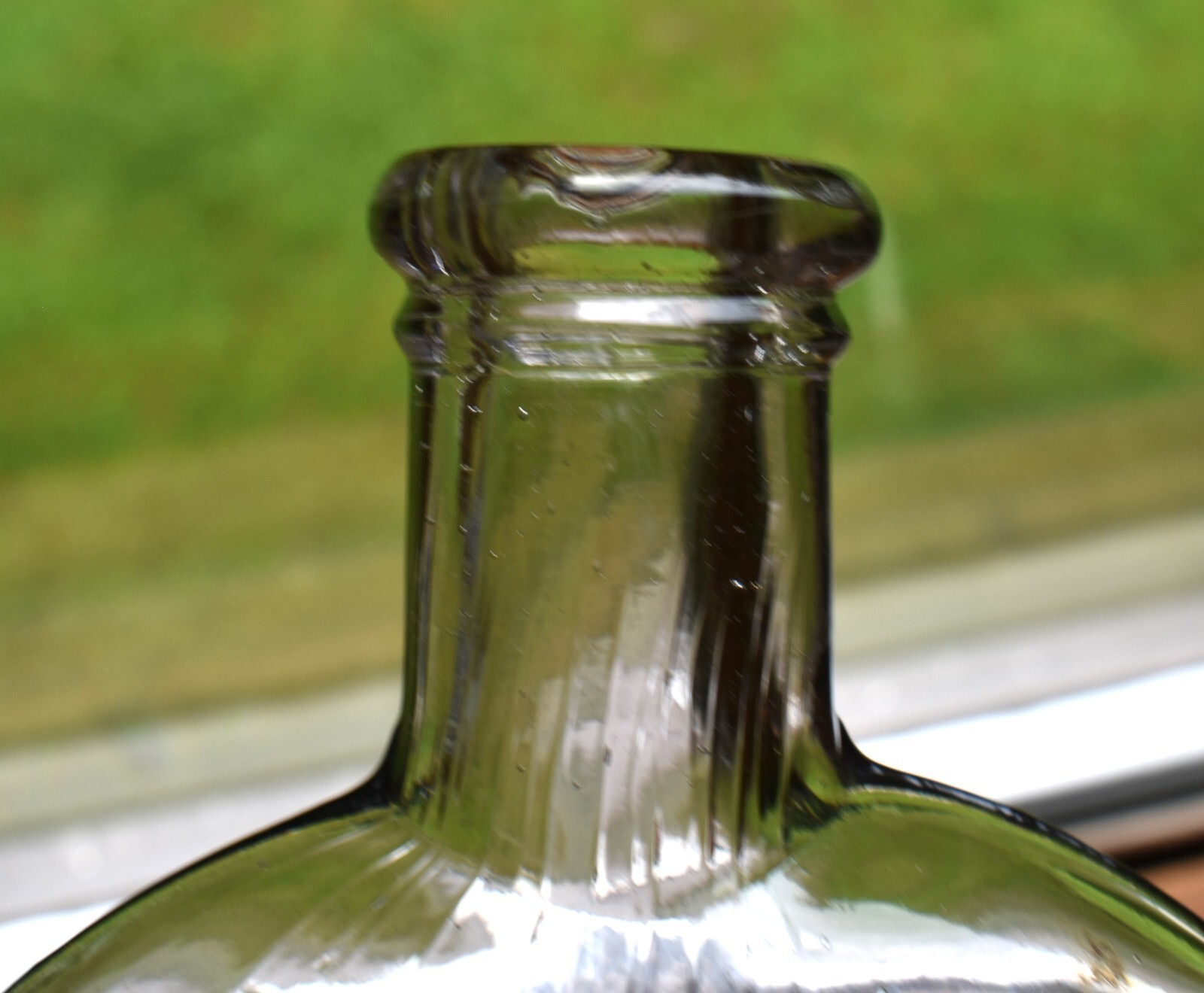 ANTIQUE PUMPKIN SEED FLASK BOTTLE CLEAR Light Tint NICE CONDITION 12 oz ...