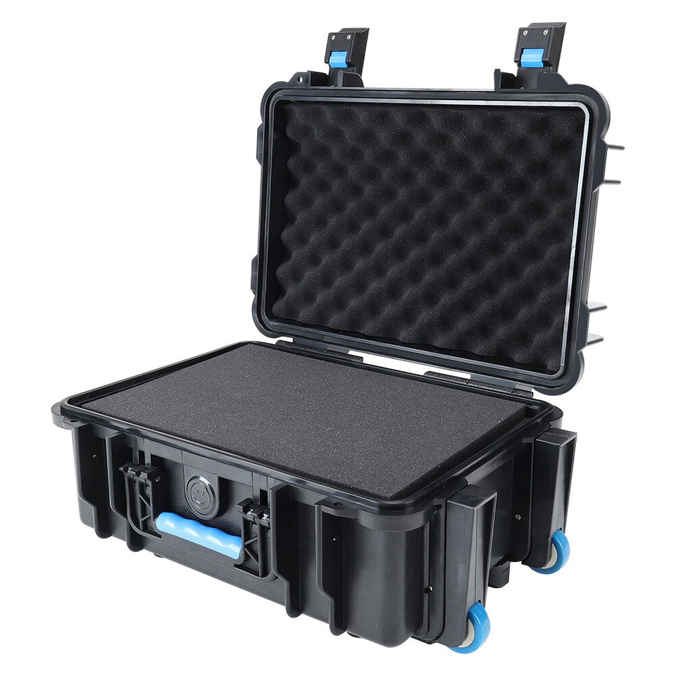 Waterproof Wheel Rolling Travel Equipment Tool Box Hard Case Foam ...