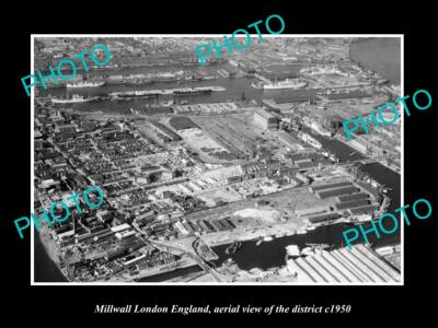 OLD LARGE HISTORIC PHOTO MILLWAL LONDON ENGLAND AERIAL VIEW OF DISTRICT ...