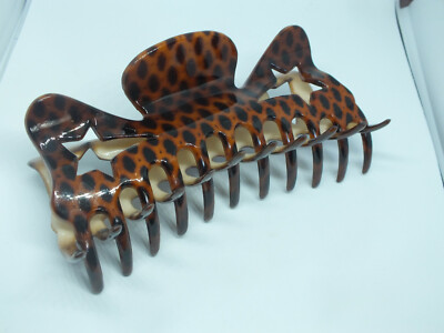 Beautiful Hair Jewelry Comb Clip Brown Black Leopard Print Large 5 1/2 ...