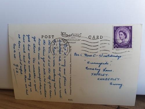 GENEALOGY POSTCARD WOOLBRIDGE 'SUNNYSIDE' EVERSLEY LANE YATELEY ...