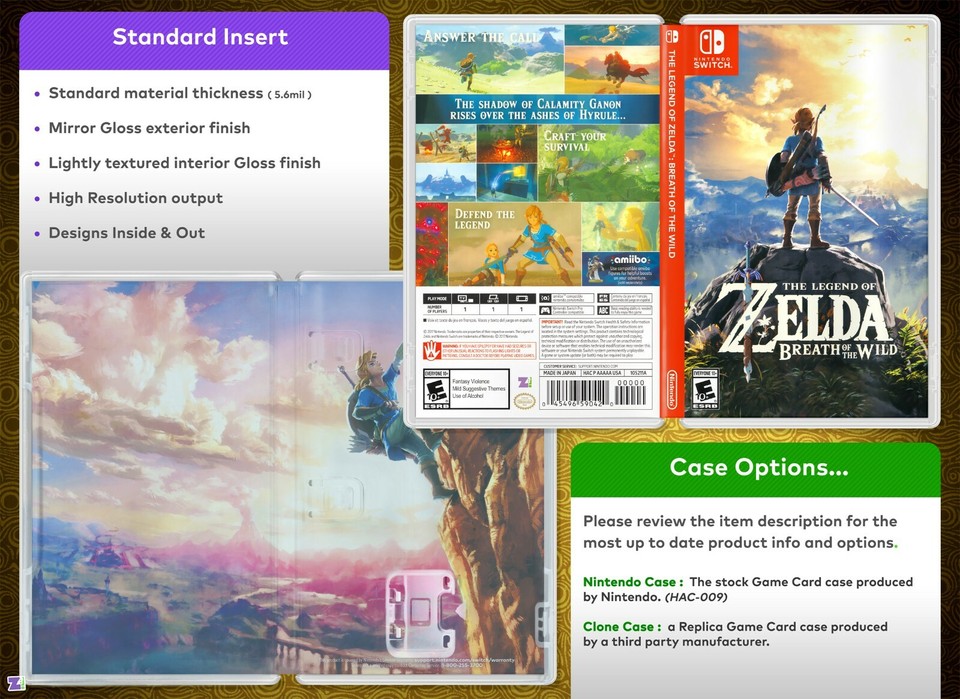 The Legend of Zelda Breath of the Wild COVER Art: Insert & Case ...