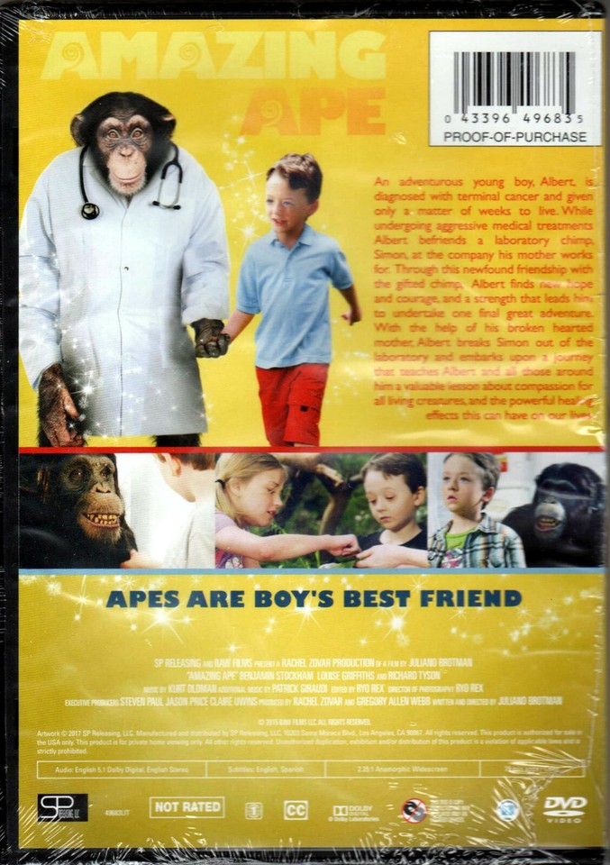 AMAZING APE a DVD of KIDS CANCER The ANIMAL FEEL GOOD Story CHIMP ...
