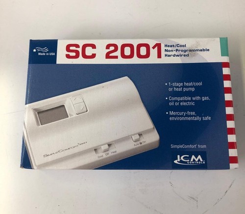 Simple Comfort SC2001 ICM Controls Heat/Cool Non-Programmable Thermostat New | eBay