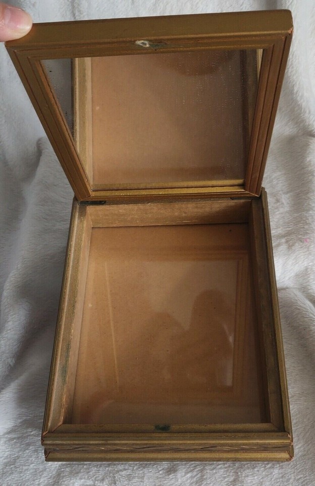 Vtg Wood Candy Box w/ Edouard Cabana Barbola Antique 1920s Sweetheart ...