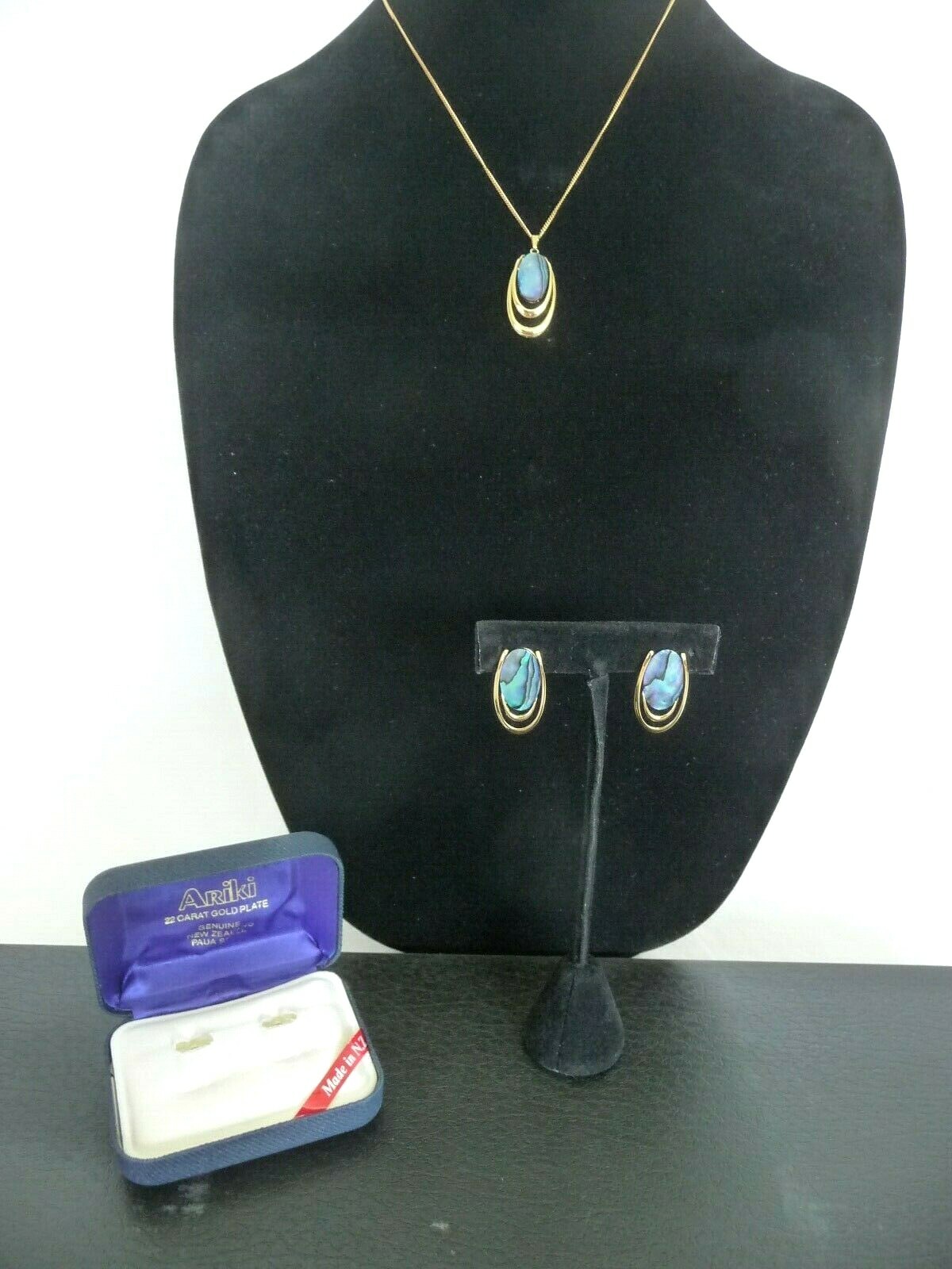 Ariki Genuine Paua Shell Pendant Necklace & Earring N… - Gem