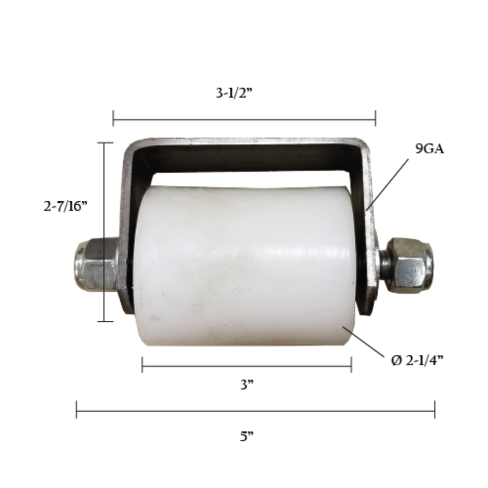 3" Sliding Gate Rubber Guide Roller Weldable Steel Mounting Bracket w ...