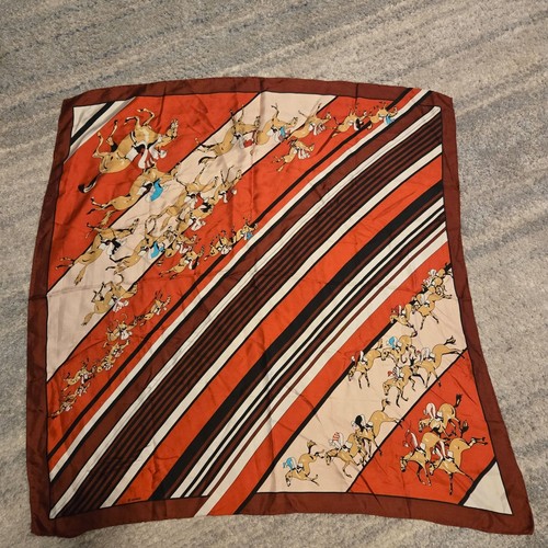 HERMES Horse Racing 35" Silk Scarf 90cm Multicolor no box | eBay