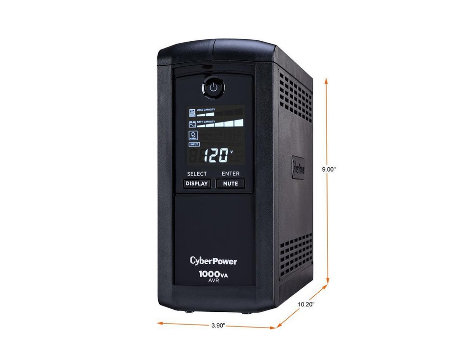 CyberPower CP1000AVRLCD Intelligent LCD UPS Systems - 1000VA/600W, 120 ...