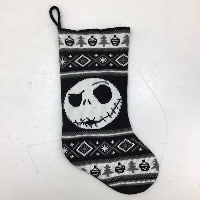 Jack Skeleton 20" Nightmare Before Christmas Knit Stocking - Black with ...