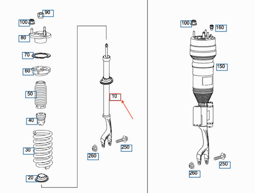 NEW MB GLC COUPE C253 FRONT RIGHT SHOCK ABSORBER STRUT A2533200830 ...