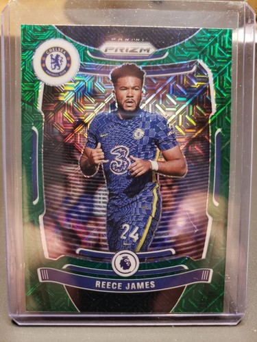 21-22 Panini Prizm Premier League Reece James Chelsea FC H2 Green Mojo ...