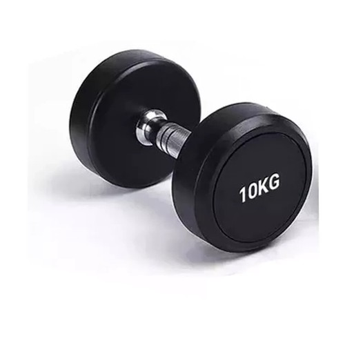10KG Rubber Round Dumbbell Lifting Hand Weights Home Fitness Gym Black ...