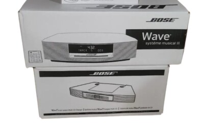 VINTAGE BOSE WAVE SYSTEM III & MULTI CD CHANGER TITANIUM SILVER IN BOX ...