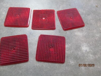 (5) Dietz 77-625 Lenses Red Waffle Square Lens Rear Brake Lights Free ...