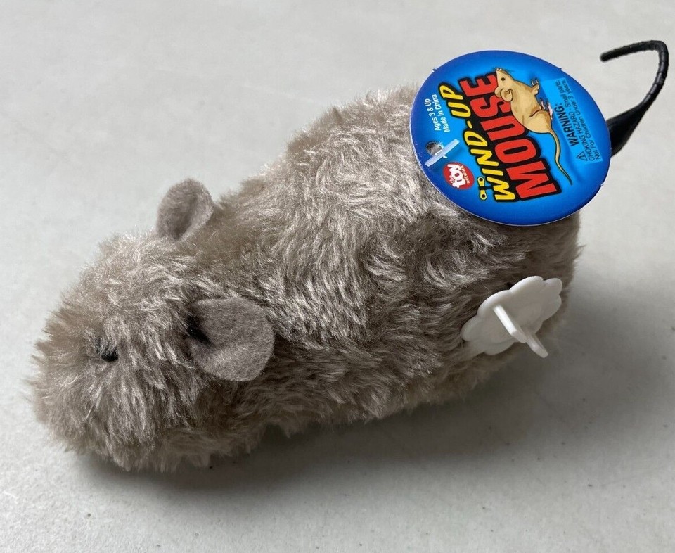 Wind Up Furry Funny Fuzzy Mouse 6 Inch New Cat Toy Mice Choose From 4 ...