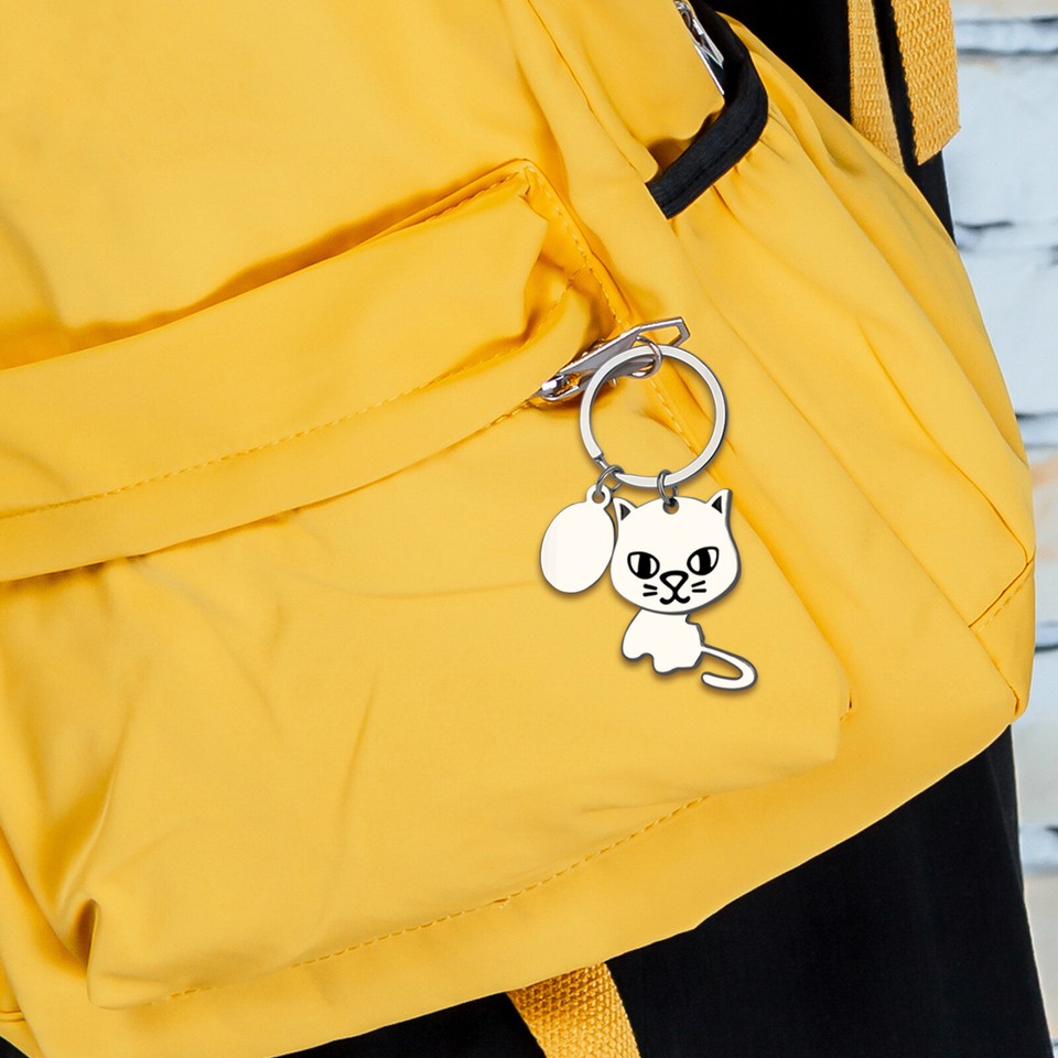 Silver Tone Cute Dog Cat Keychain Friendship Keyring Loyalty Best ...