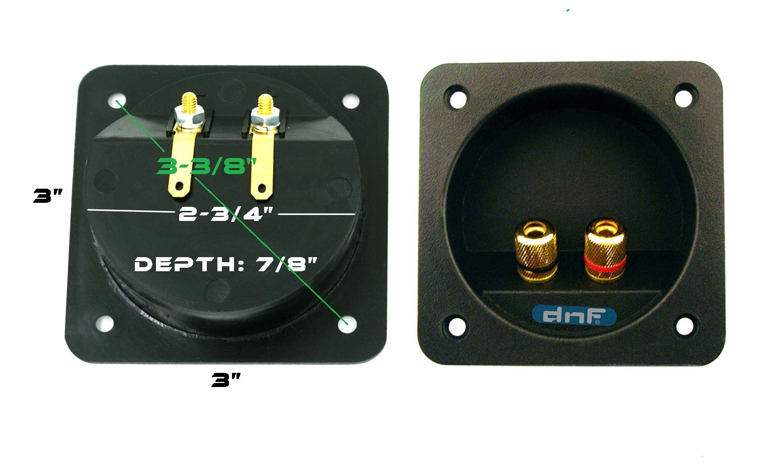 2 PACK SPEAKER BOX TERMINAL SQUARE TWIST CUP CONNECTOR SUBWOOFER ...