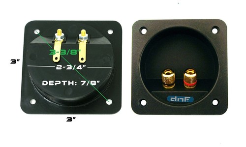 2 PACK SPEAKER BOX TERMINAL SQUARE TWIST CUP CONNECTOR SUBWOOFER ...