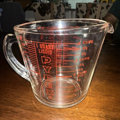 Vintage Pyrex #532 D Handle 4-Cup 1-Quart Glass Measuring Cup MADE IN ...