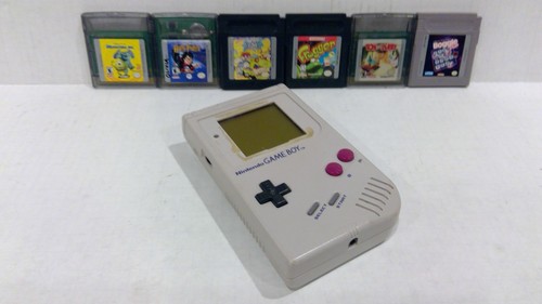 Nintendo Gameboy Grey Authentic Original DMG-01 Handheld Console + 6 ...