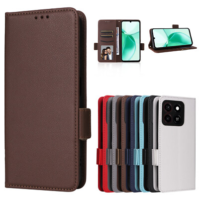 For ZTE Blade A35, Luxury Wallet Flip Leather Stand Card Slots Soft ...
