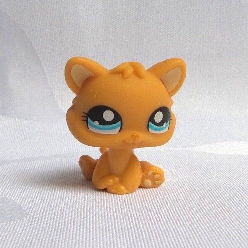 LITTLEST PETSHOP PET SHOP LPS #1371 HASBRO CAT CHATON SNOWSHOE CARAMEL ...