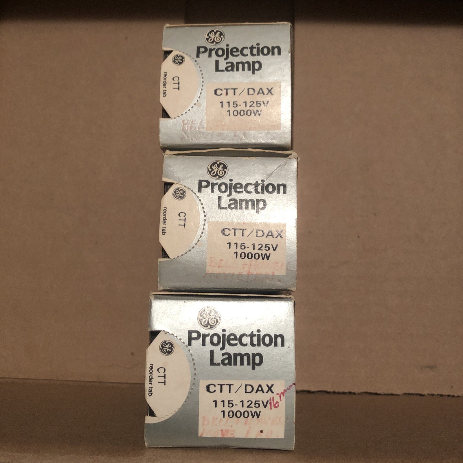 3 GE CTT/DAX Projection Lamp/bulb 1000 Watt 120 Volt General Electric ...