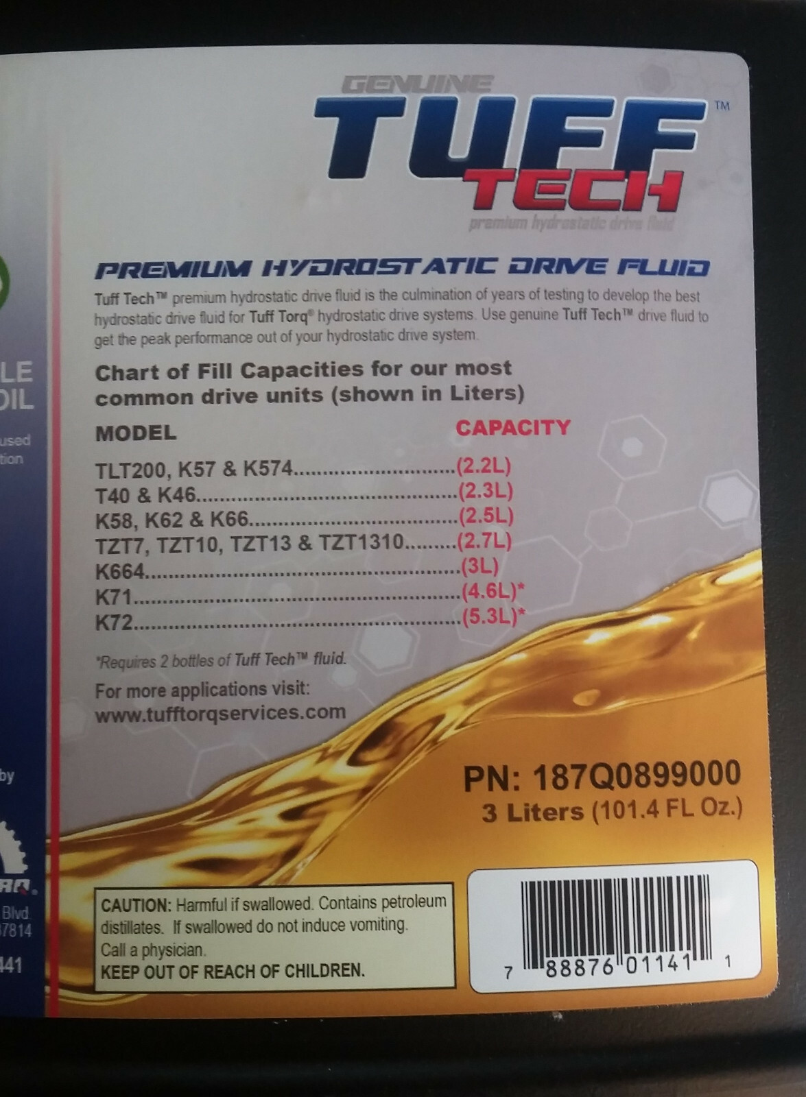 Original Tuff Torq Öl Hydrostat Getriebeöl