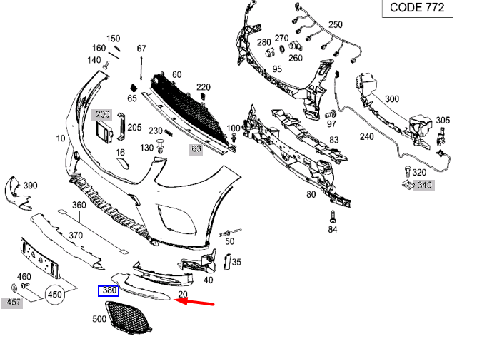 Mercedes-Benz GLE C292 Front Bumper Spoiler Trim Left P/n A2928852300 ...