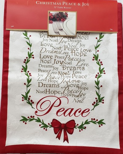 Christmass Holidays Table Runner Peace Joy Noel Hope 14"X72" NEW | eBay