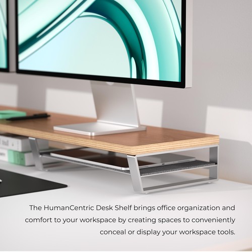 Wood Monitor Stand Riser Desk Shelf, Premium Black Walnut Desk Riser ...