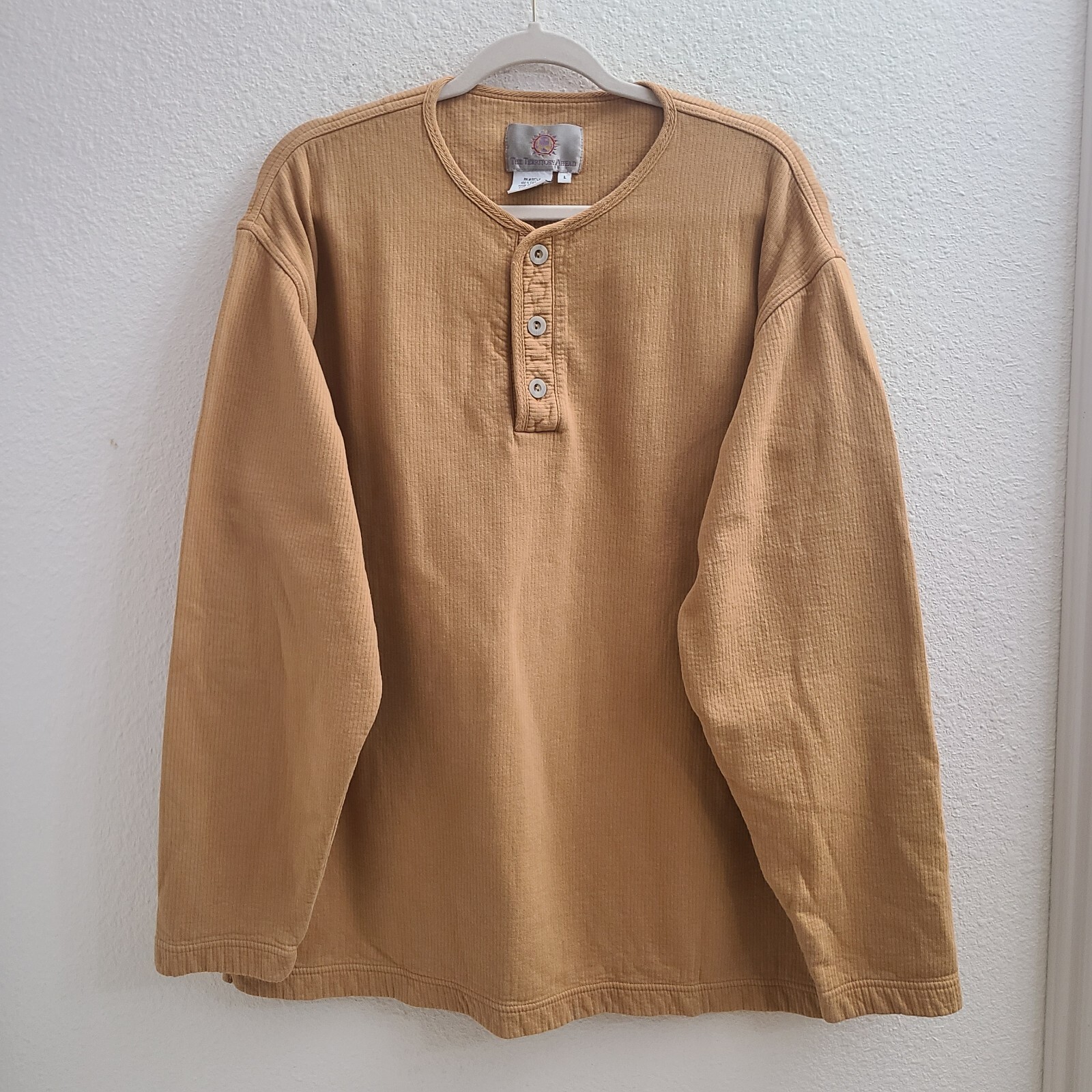 The Territory Ahead Men's Caramel Henley Button Up Sh… - Gem