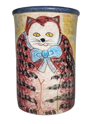 Vintage The Cellar Macy's Hand Painted Fat Cat Crock Decorative Only ...