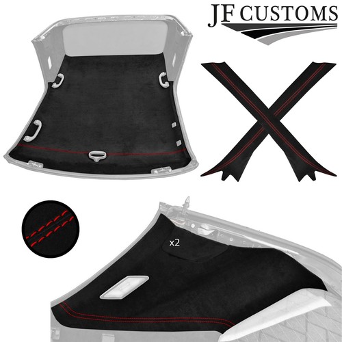 RED STITCH LUXE SUEDE HARDTOP ROOF PILLAR KIT COVER FITS BMW E36 ...