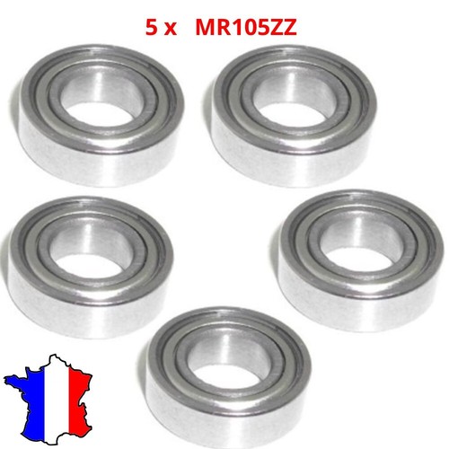 5 x MR105zz en acier dimension 5x10x4mm mini roulements à billes,ball ...