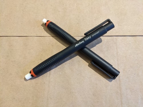 NOS Vintage Rare ROTRING Tikky Eraser Pen Black Retractable 551525 Red ...