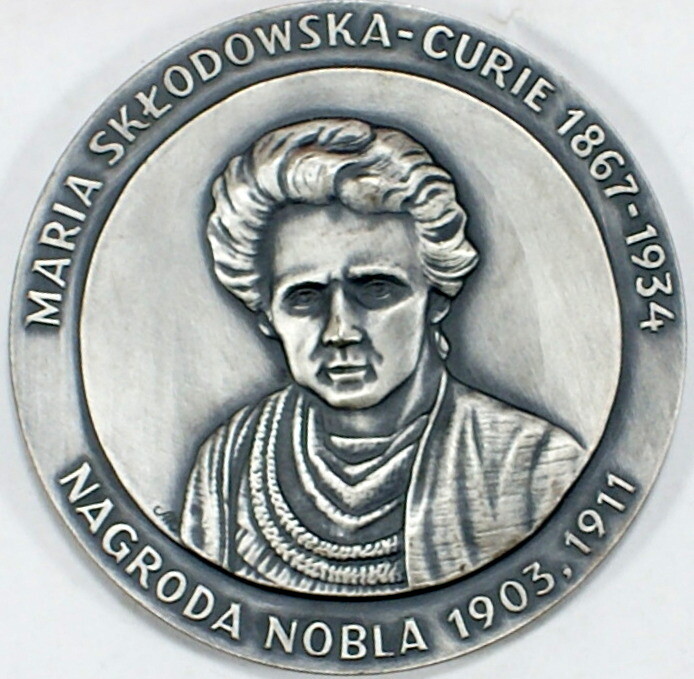 Marie Curie Nobel Prize Medal POLISH MEDAL MARIE CURIE SKLODOWSKA