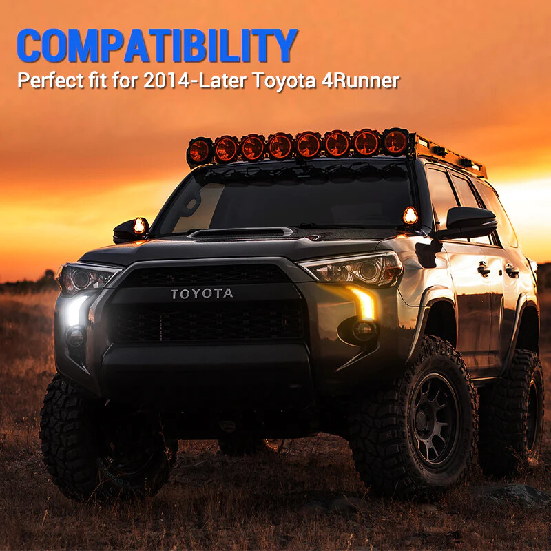 For 2014-2024 Toyota 4Runner LED Fog Light DRL Kit w/ Sequential Turn ...