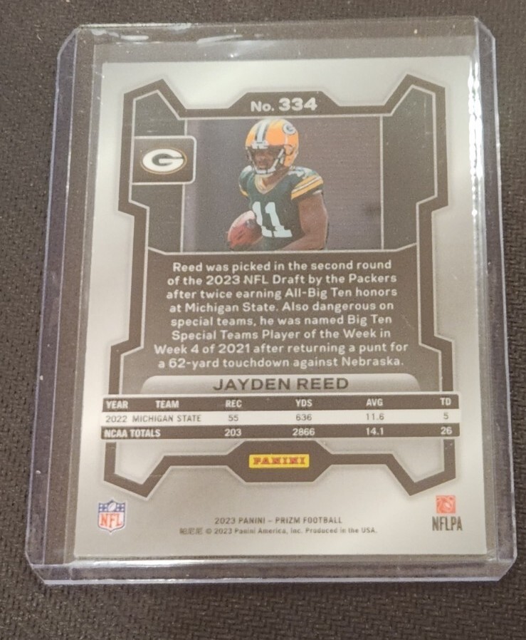 JAYDEN REED ROOKIE RC 2023 Panini Prizm Rookie #334 Packers | eBay