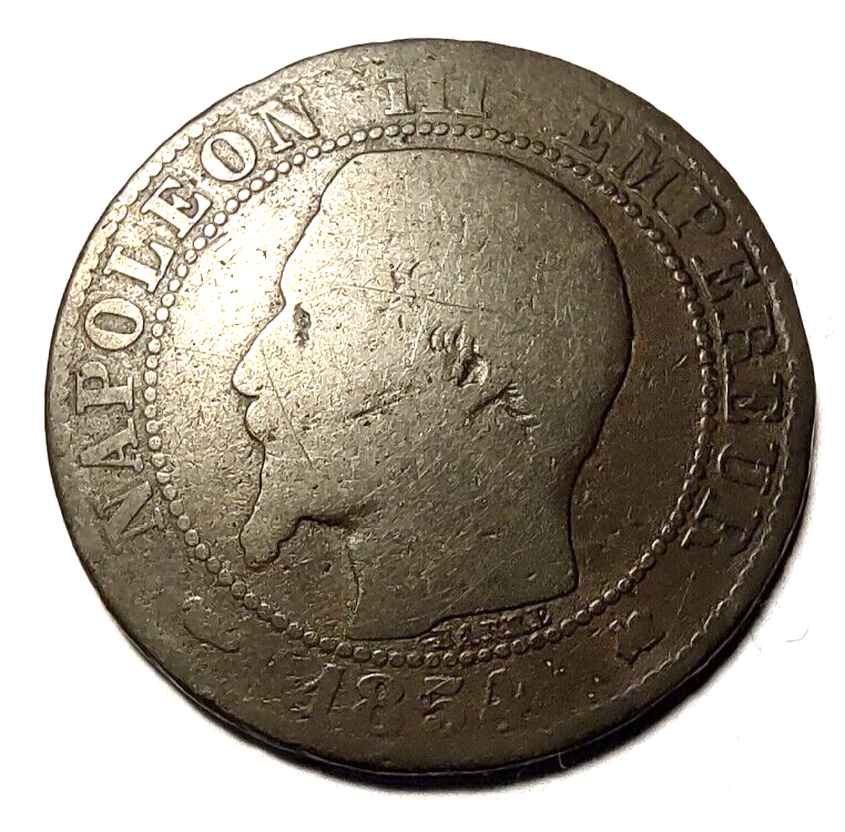 Vintage French 1854K 5 Centimes Coin | eBay