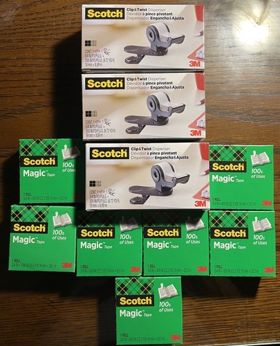 SCOTCH Clip & Twist Tape Dispensers Clip to Desk One Hand Use ...