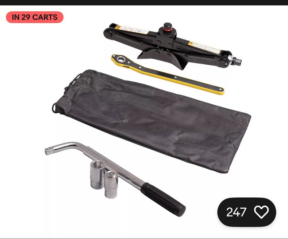 Complete Spare Tire Kit 18" Wheel Jack Tools Carrying Case for Tesla ...