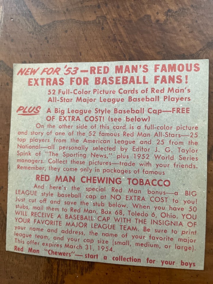 1953 Red Man #23 Warren Hacker Chicago Cubs- very good condition | eBay